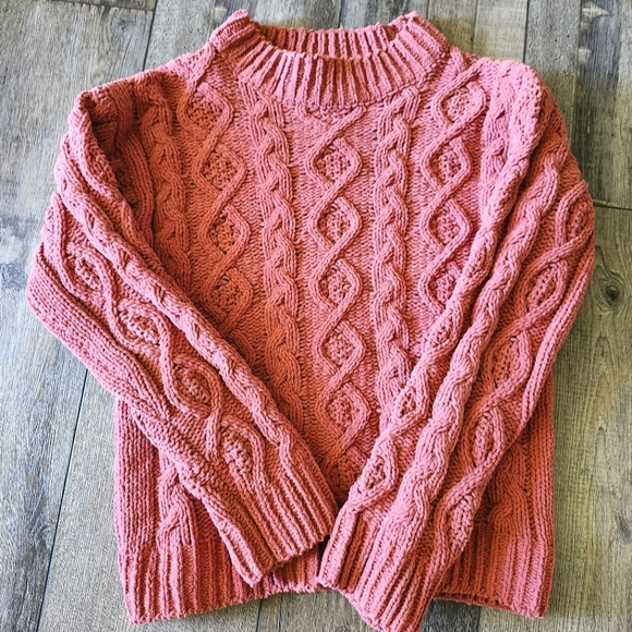 Poof Girl | Shirts & Tops | Poof Girl Chenille Cable Knit Sweater Girls ...